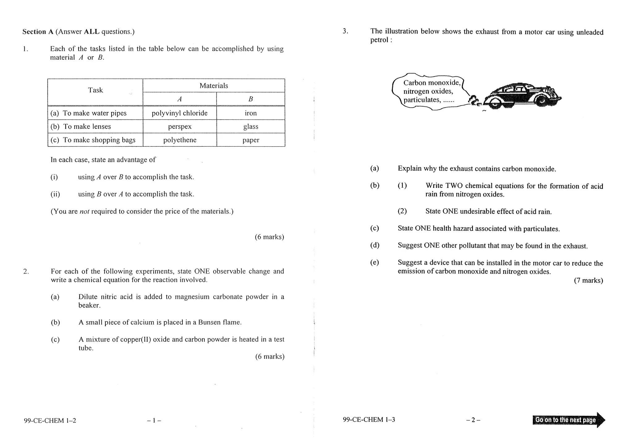 Chemistry 1999 Paper1 | PDF
