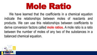 Chemistry Mole Ratio Science subject for shs | PDF