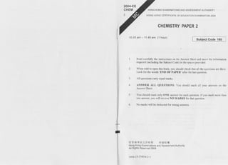 Chemistry 2004 Paper 2 | PDF