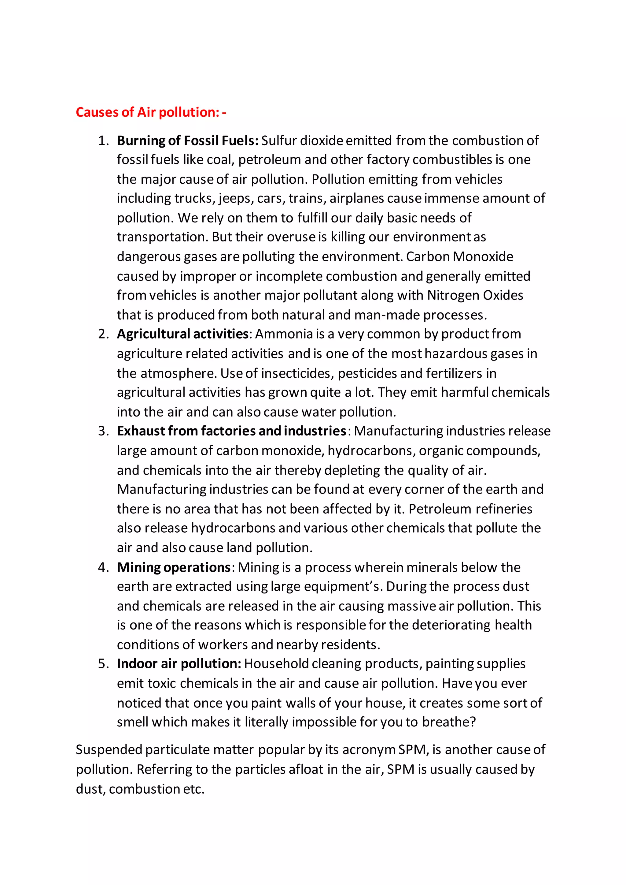 Chemistry - environmental pollution | DOCX