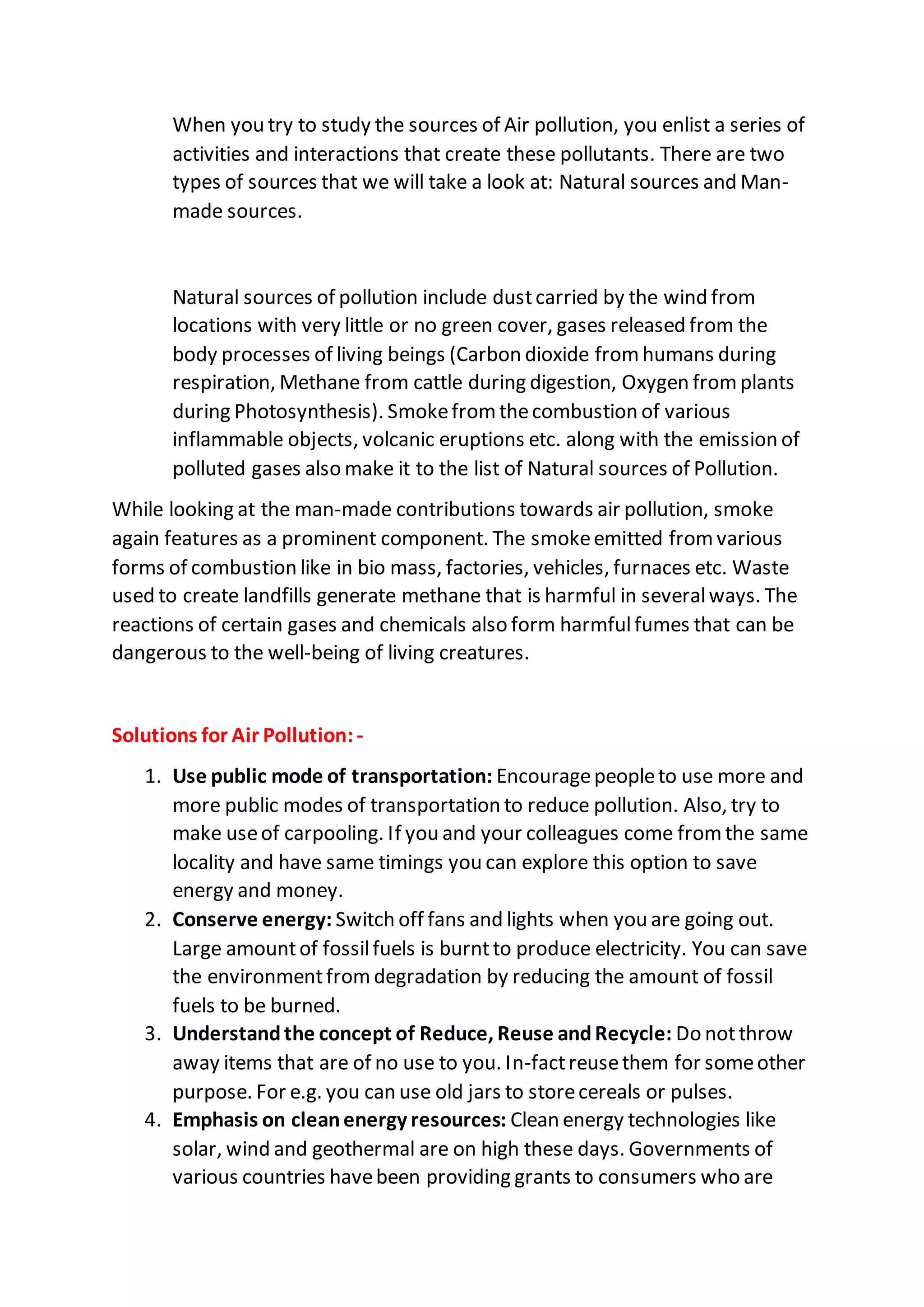 Chemistry - environmental pollution | DOCX