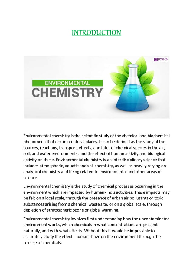 Chemistry - environmental pollution | DOCX | Indoor Environmental ...