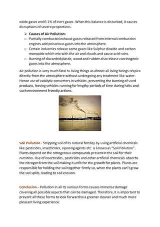 Chemistry - environmental pollution | DOCX