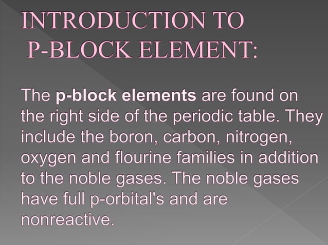 Chemistry p block ,group trend. | PPT