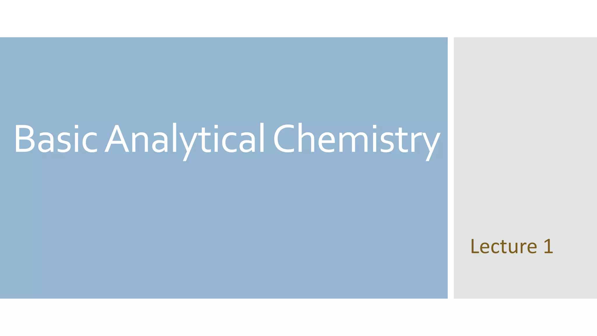 Analytical Chemistry | PPTX