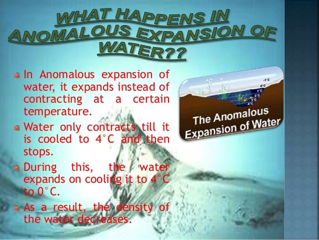 Anomalous Expansion of water | PPTX | Chemistry | Science