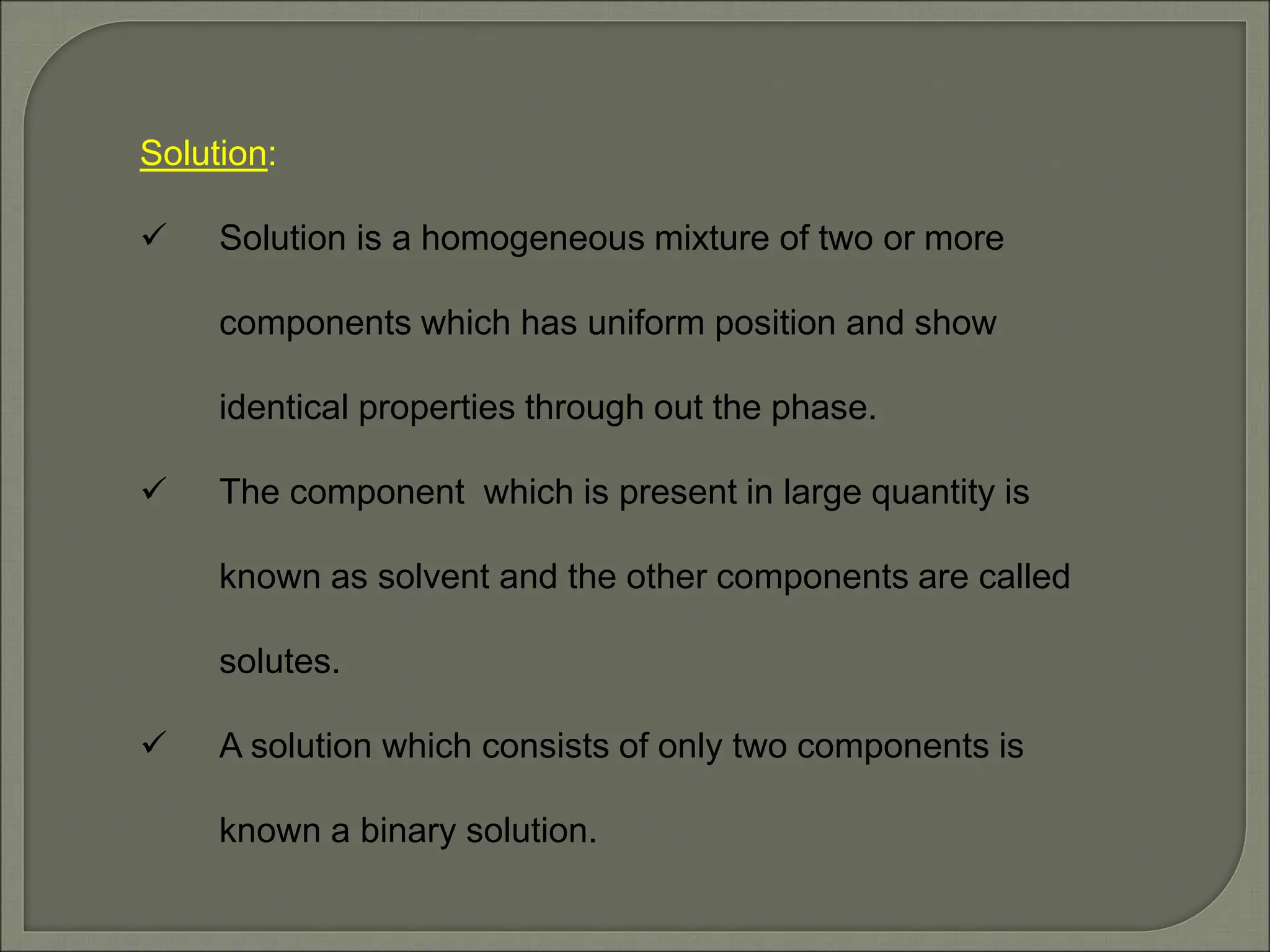 Chemistry chapter 1 solutions detailed explanation | PPT