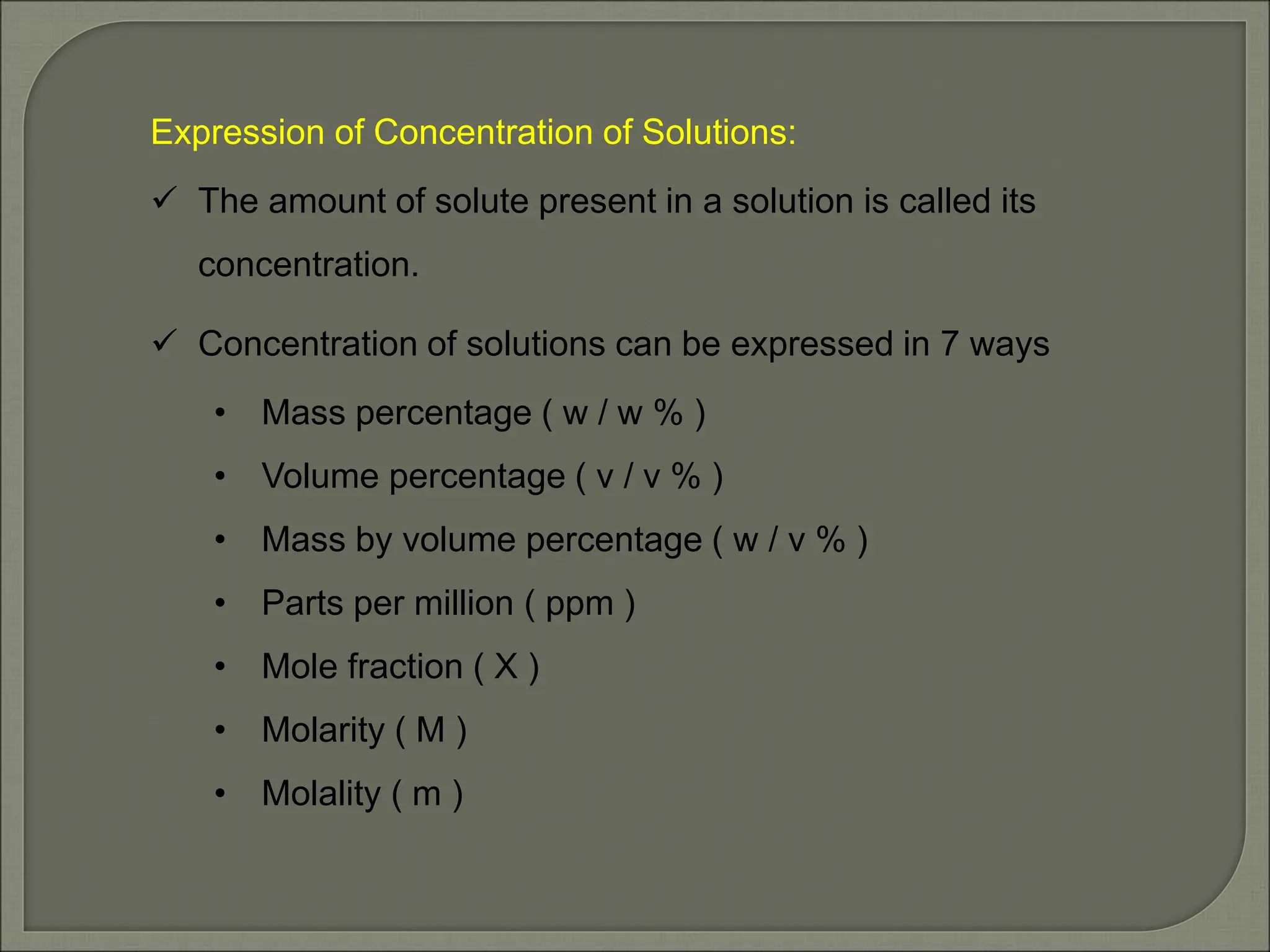 Chemistry chapter 1 solutions detailed explanation | PPT
