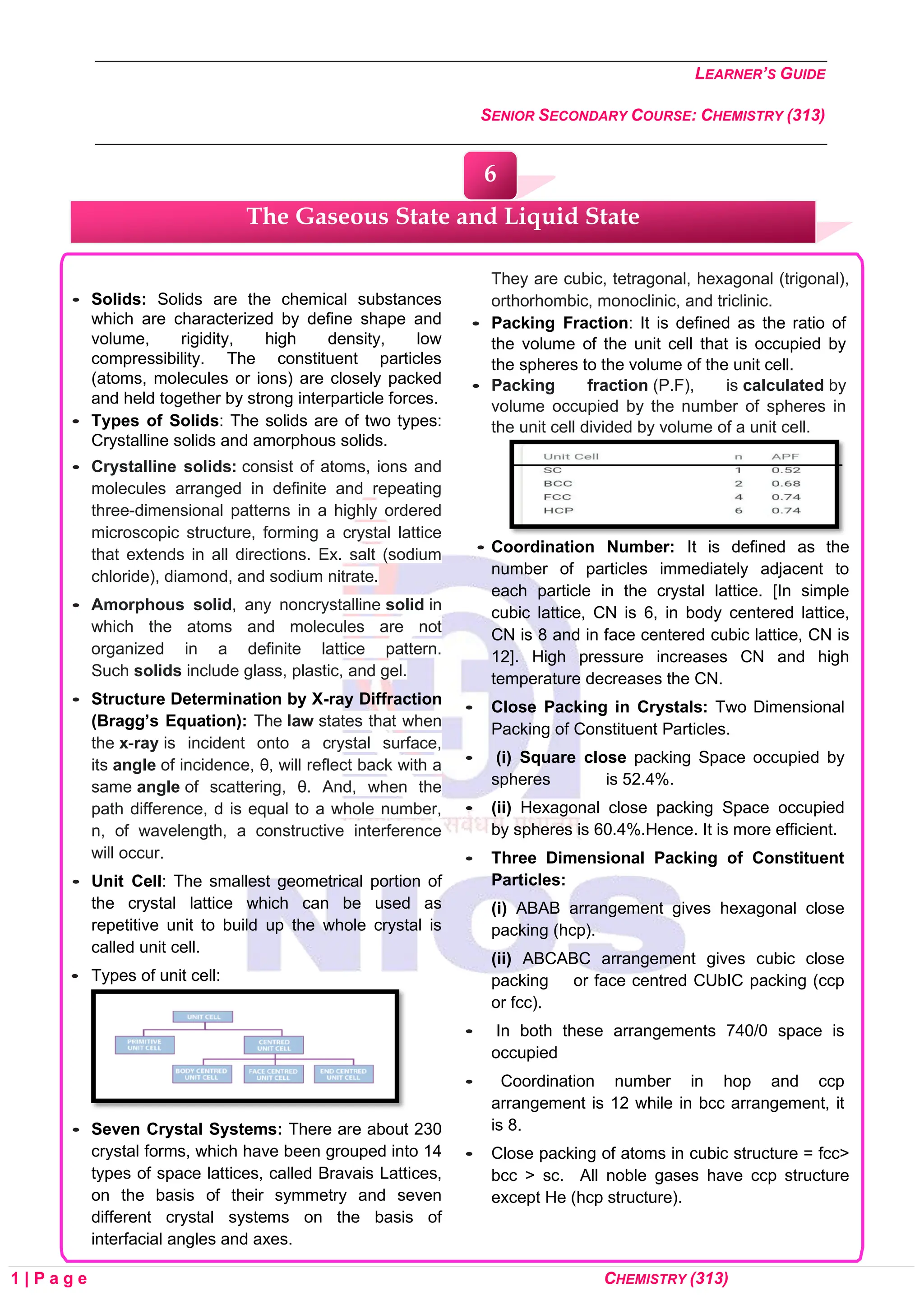 NIOS Class 12th Chemistry Notes || Class 12th || NIOS | PDF | Chemistry ...