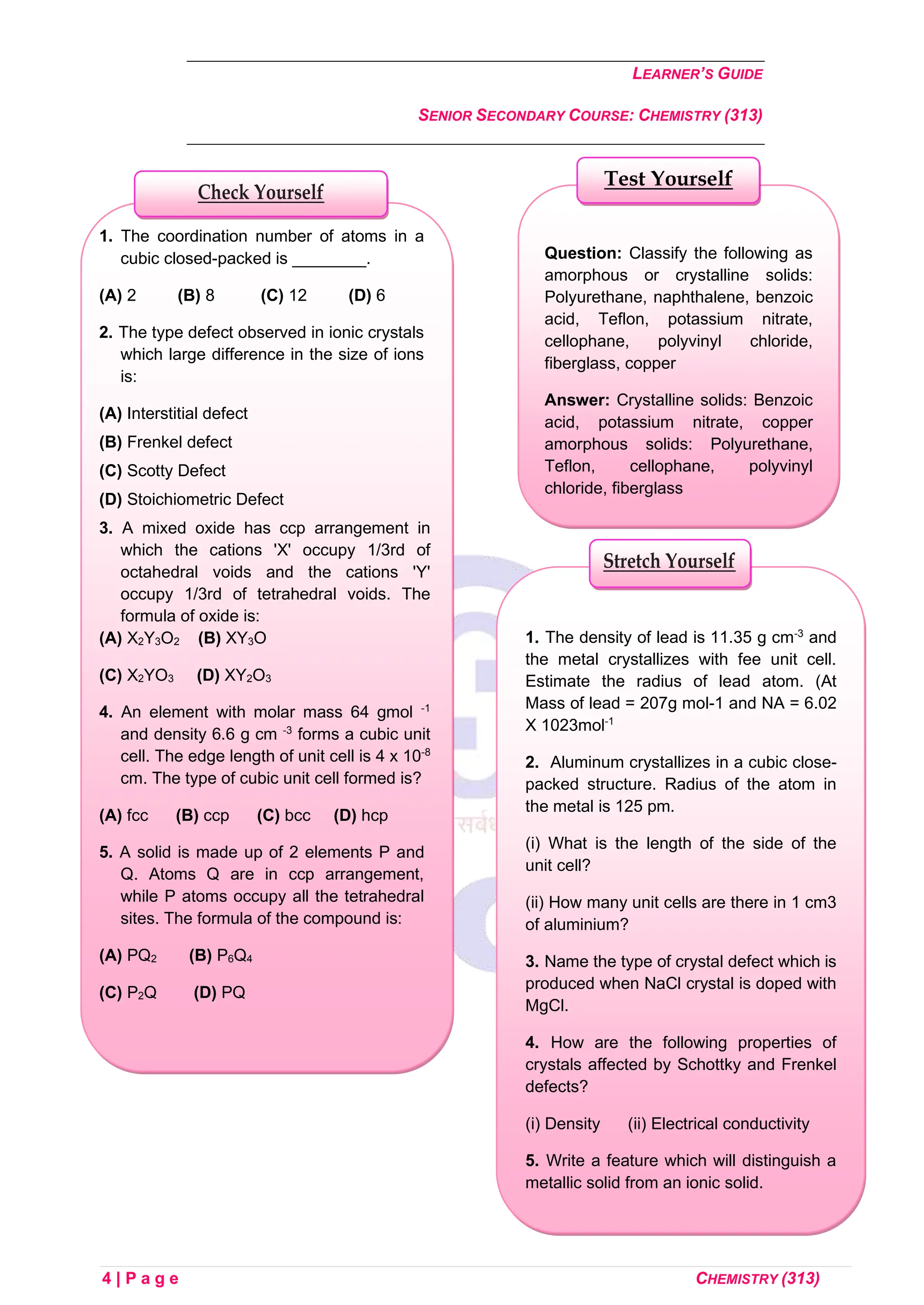 NIOS Class 12th Chemistry Notes || Class 12th || NIOS | PDF | Chemistry ...