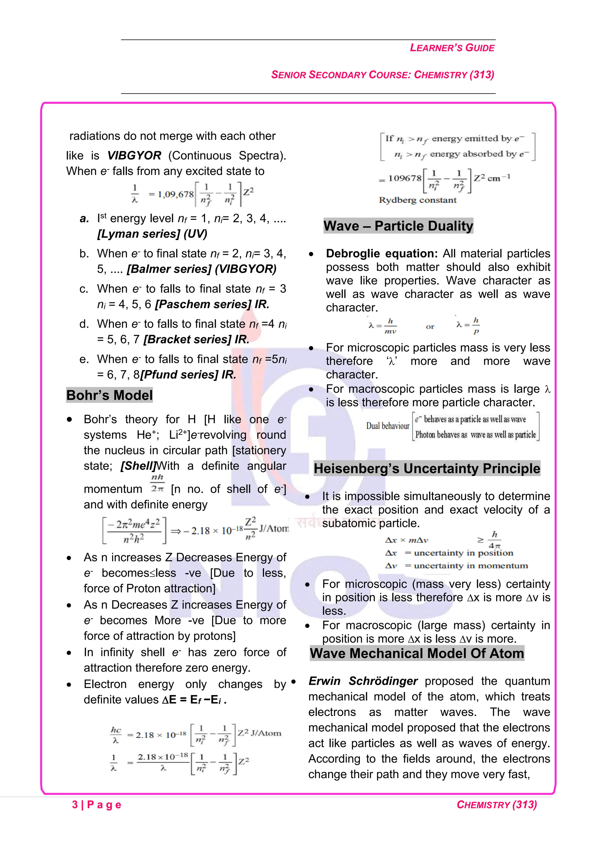 NIOS Class 12th Chemistry Notes || Class 12th || NIOS | PDF | Chemistry ...