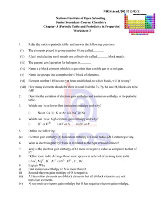NIOS Class 12th Chemistry Notes || Class 12th || NIOS | PDF | Chemistry ...