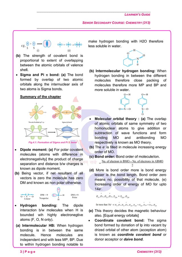 NIOS Class 12th Chemistry Notes || Class 12th || NIOS | PDF | Chemistry ...