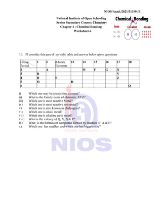 NIOS Class 12th Chemistry Notes || Class 12th || NIOS | PDF | Chemistry ...