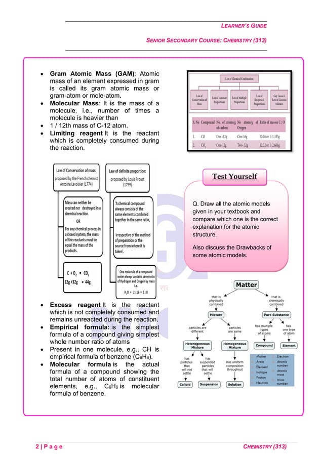NIOS Class 12th Chemistry Notes || Class 12th || NIOS | PDF | Chemistry ...