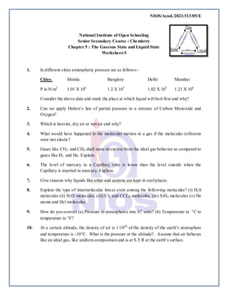 NIOS Class 12th Chemistry Notes || Class 12th || NIOS | PDF | Chemistry ...