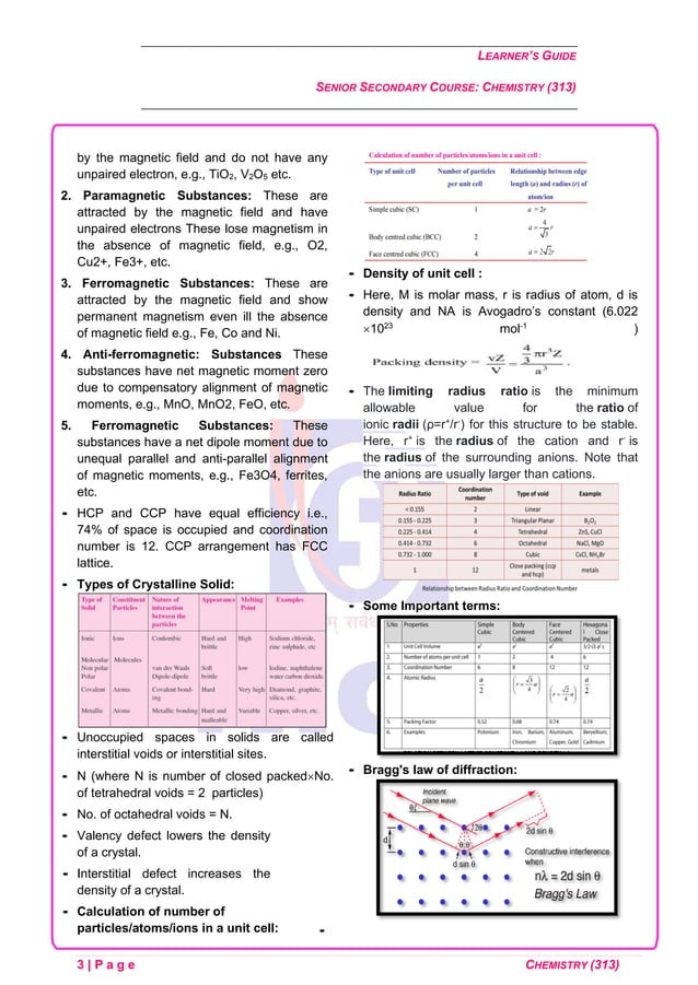 NIOS Class 12th Chemistry Notes || Class 12th || NIOS | PDF | Chemistry ...