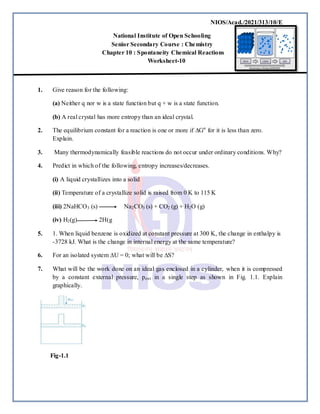 NIOS Class 12th Chemistry Notes || Class 12th || NIOS | PDF | Chemistry ...