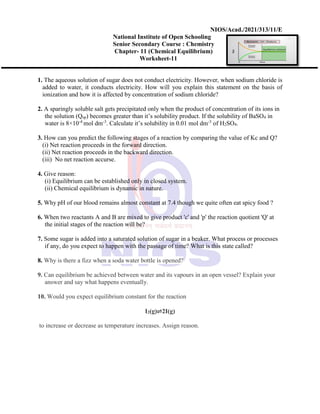 NIOS Class 12th Chemistry Notes || Class 12th || NIOS | PDF | Chemistry ...