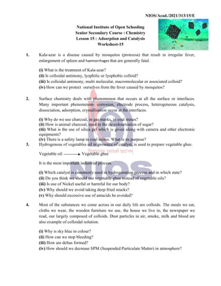 NIOS Class 12th Chemistry Notes || Class 12th || NIOS | PDF | Chemistry ...