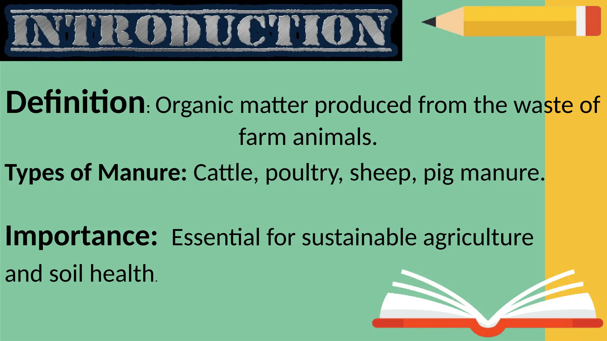 Presentation on the farmyard manure in farming | PPTX