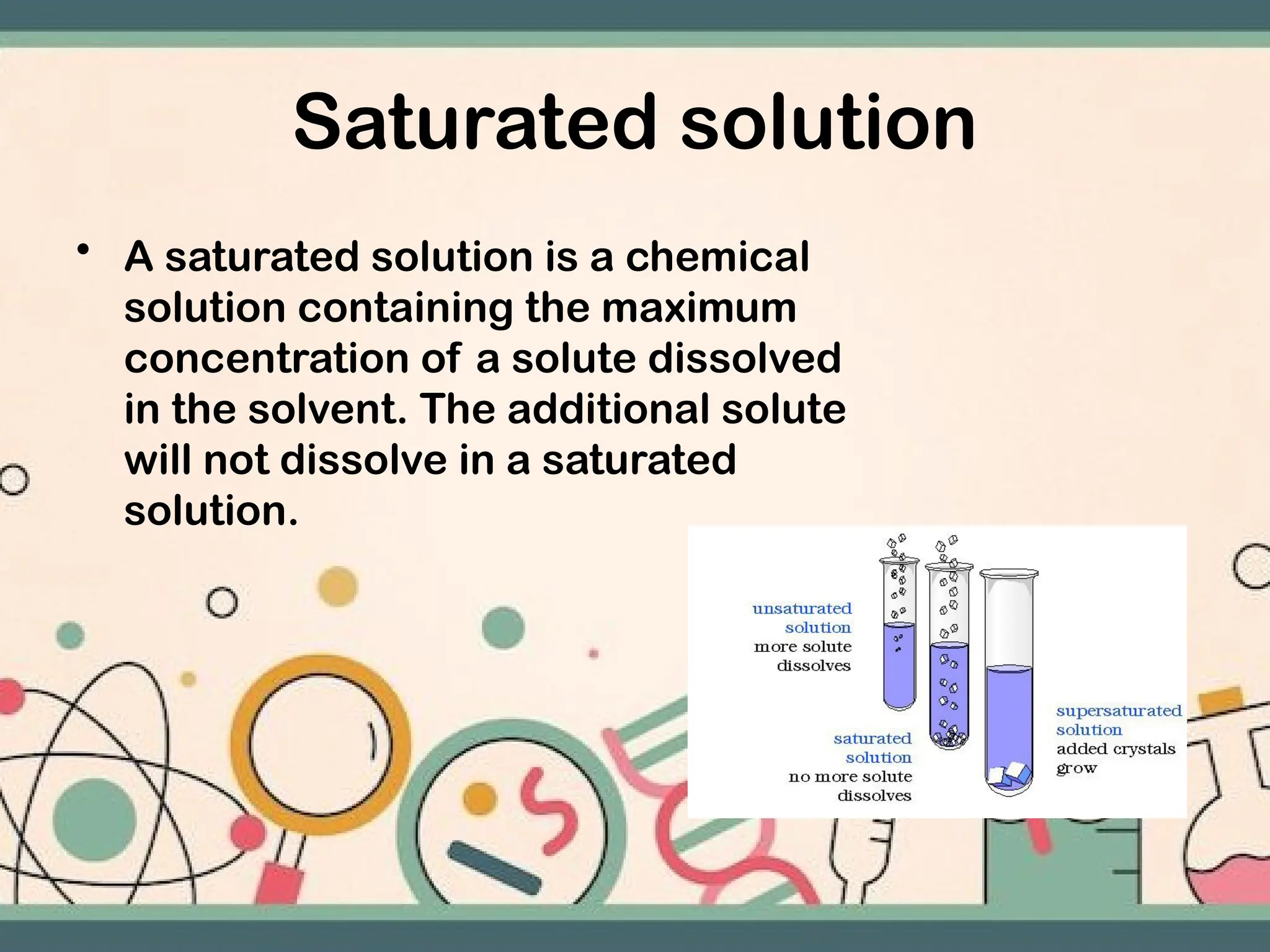 Solubility and saturation in chemistry quarter 3 | PPTX