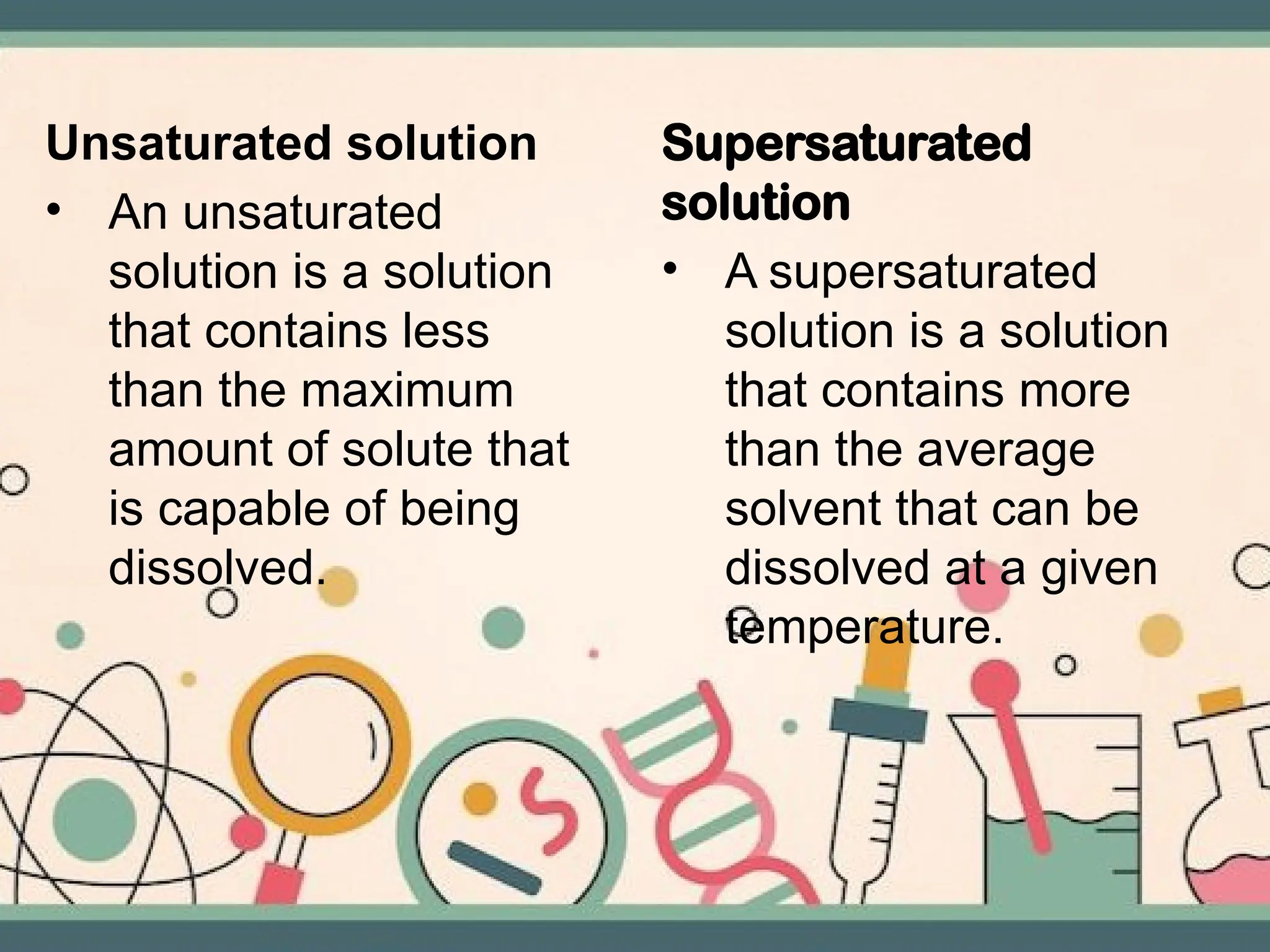 Solubility and saturation in chemistry quarter 3 | PPTX