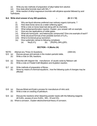 Chemistry hssc-ii-bcd -lahore board | DOC