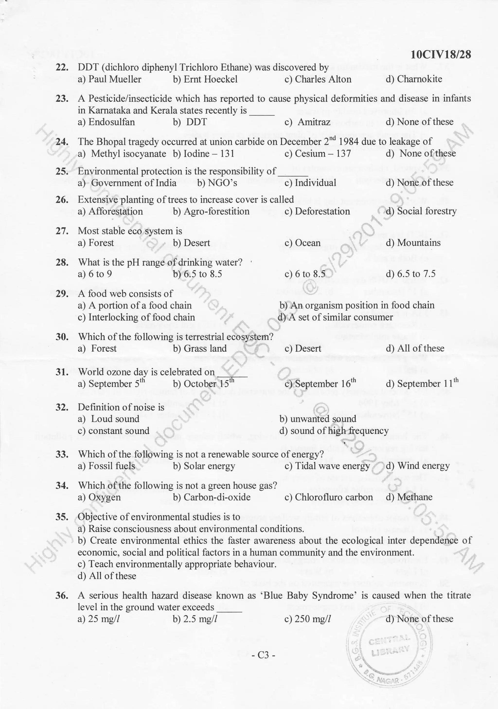 1st semester chemistry stream (2013-June) Question Papers | PDF
