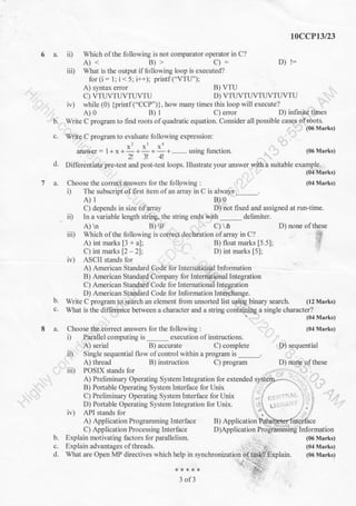 1st semester chemistry stream (2013-June) Question Papers | PDF