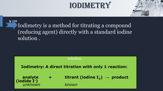 Iodometric and iodimetric Titration | PDF