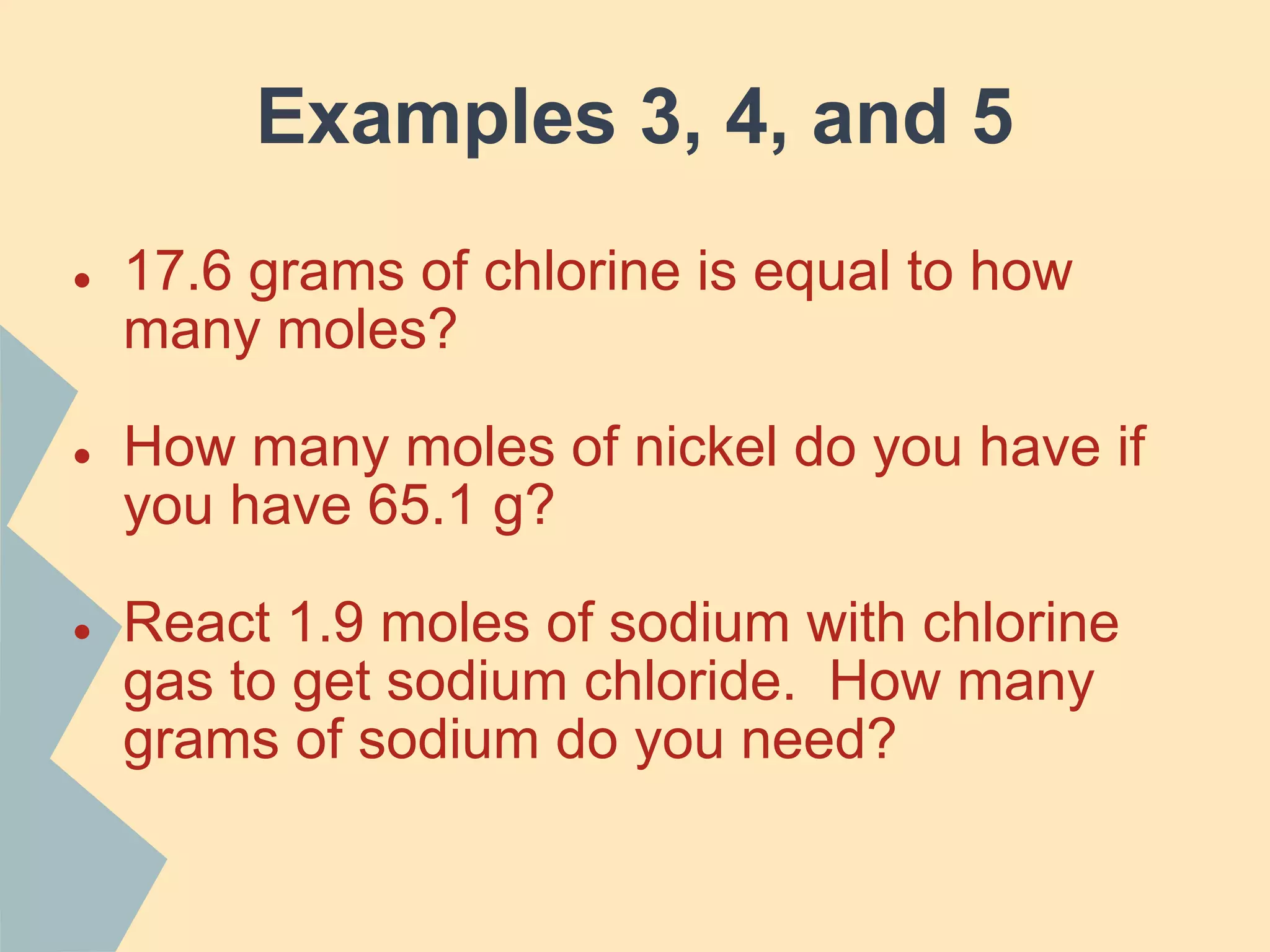 Chemistry - moles | PDF