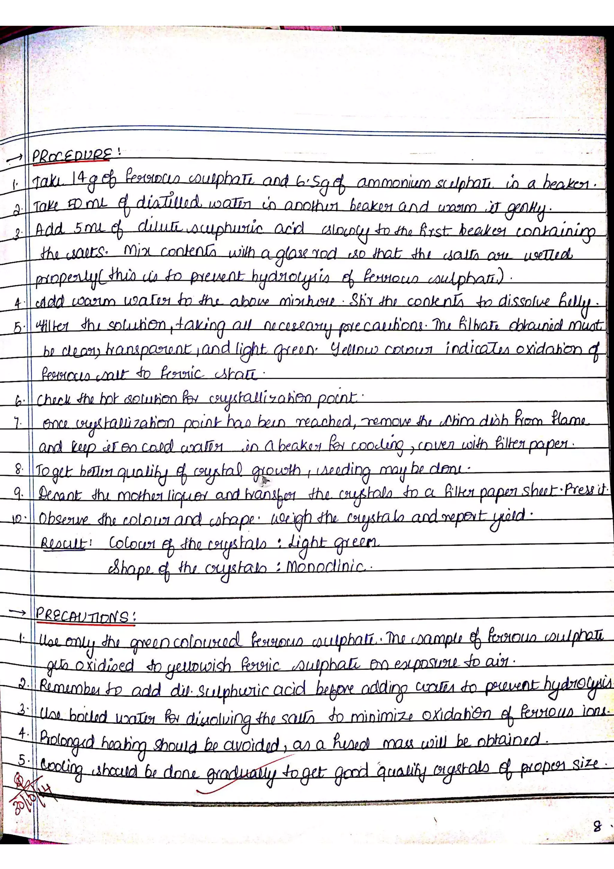 Chemistry Practical Record Full CBSE Class 12 | PDF
