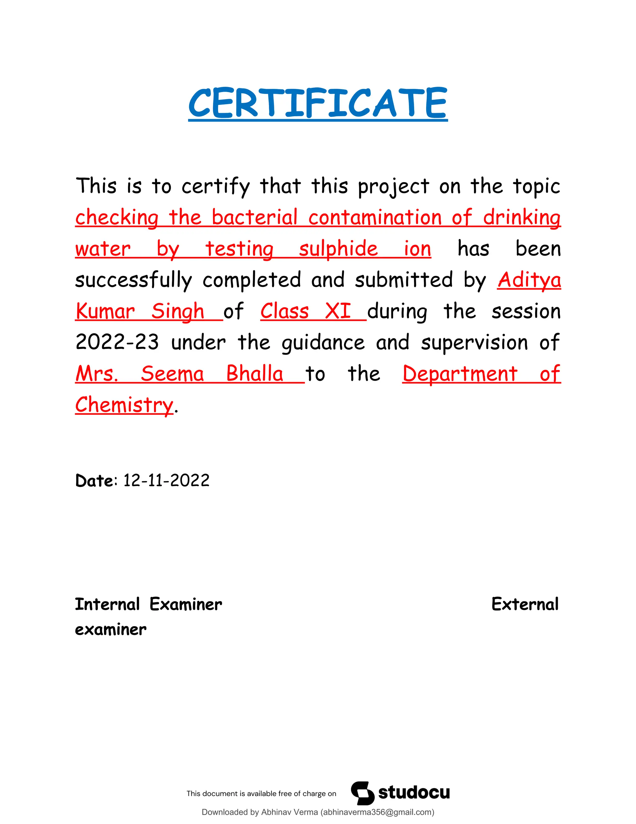 chemistry-project.pdf project files class 11 | PDF