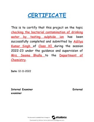 chemistry-project.pdf project files class 11 | PDF
