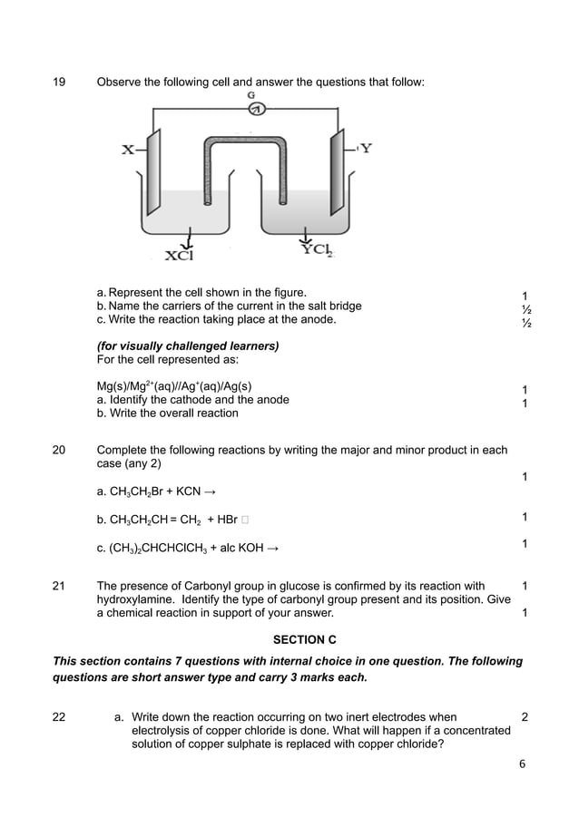 Chemistry-Sample Question Paper 2024-25.pdf | Chemistry | Science