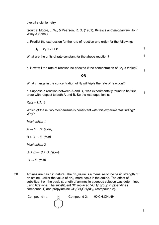Chemistry-Sample Question Paper 2024-25.pdf | Chemistry | Science