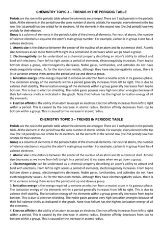 CHEMISTRY-TOPIC-3-Trends.docx trends in the periodic table | DOCX