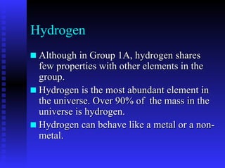Chemistry Unit 2 Part 5 - The Representative Elements | PPT