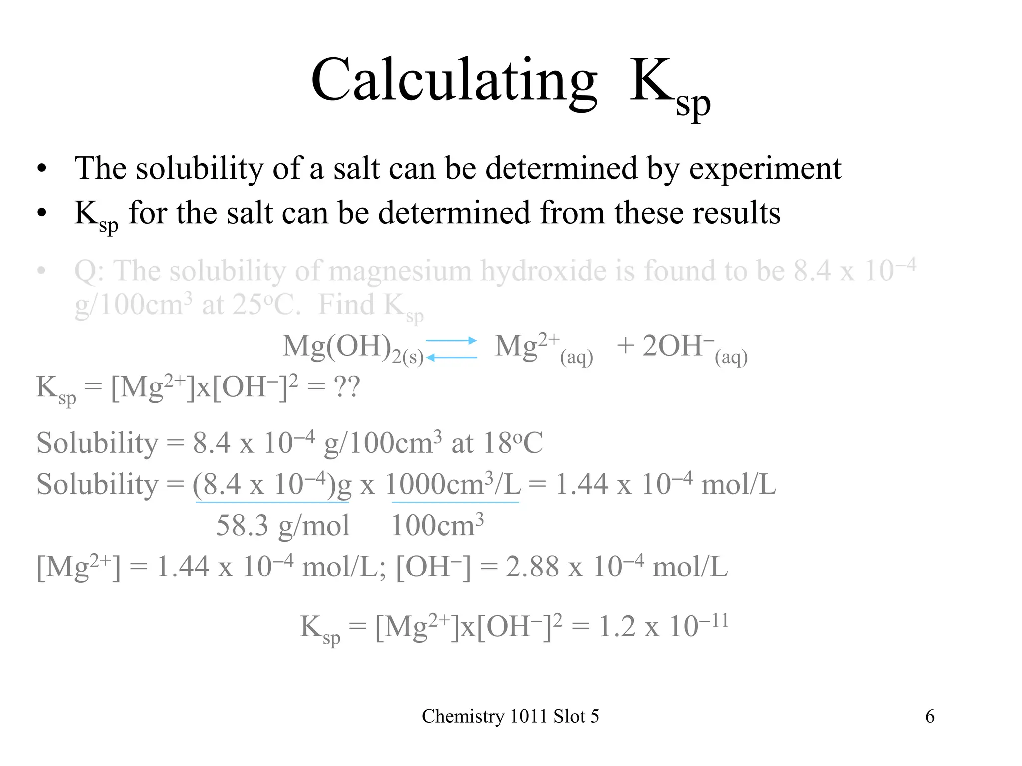 Solubility and solubility product, examples .ppt