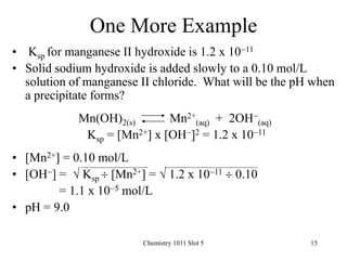 Solubility and solubility product, examples .ppt