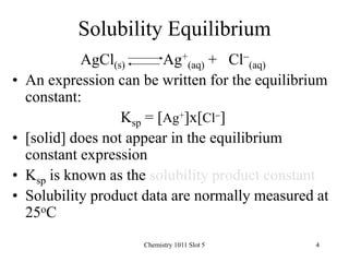 Solubility and solubility product, examples .ppt