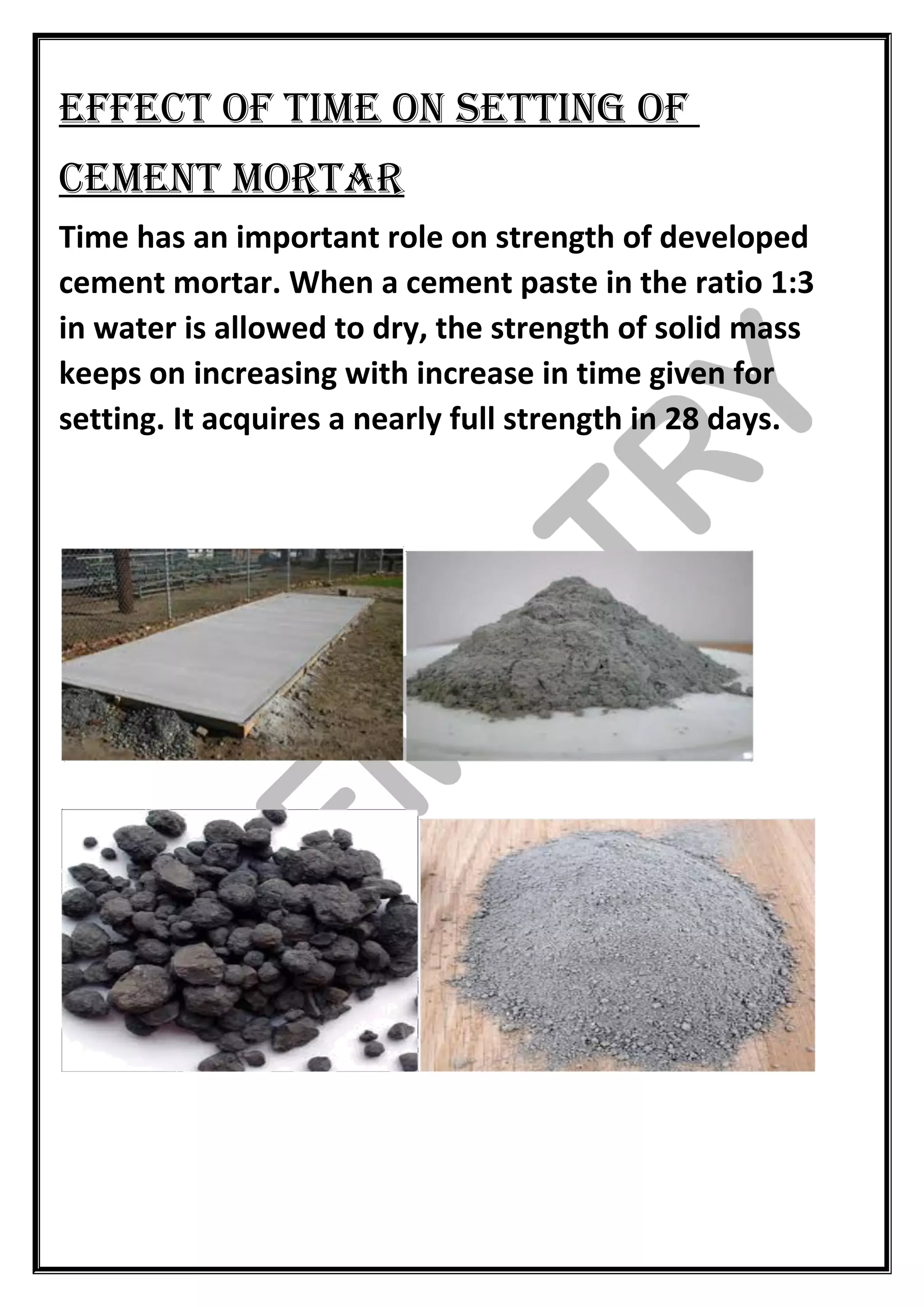 Chemistry investigatory project on cement | DOC