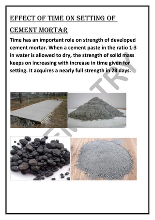 Chemistry investigatory project on cement | DOC