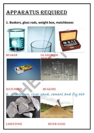 Chemistry investigatory project on cement | DOC
