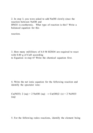 Chemistry 201 Laboratory- Harold Washington College Reac | DOCX