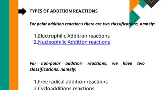NUCLEOPHILIC AND ELECTROPHILIC ADDITION REACTIONS | PPTX