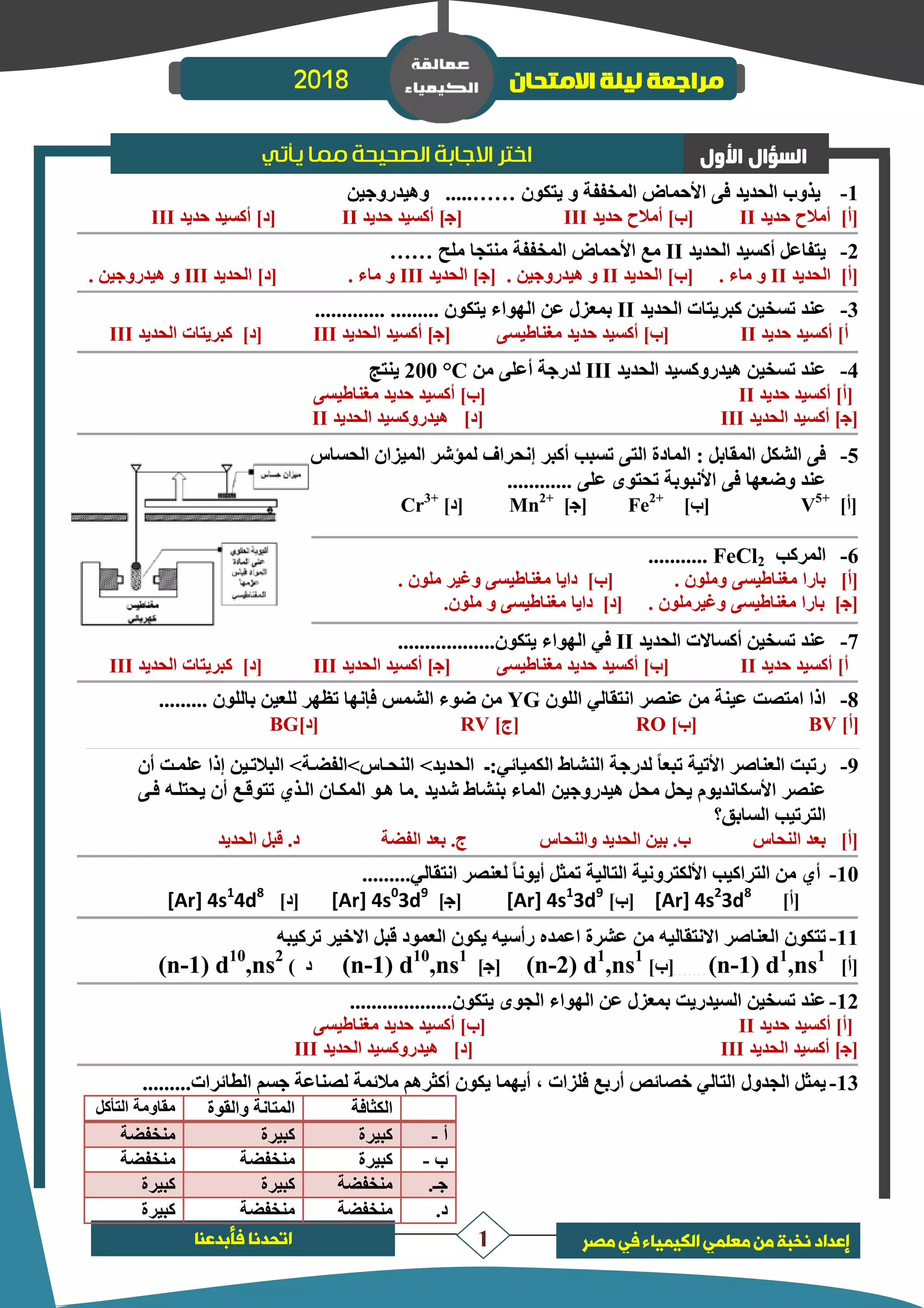 Chemistry 3rd sec Egypt | PDF