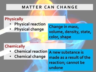 Chemistry 4 Changes in Matter | PPTX