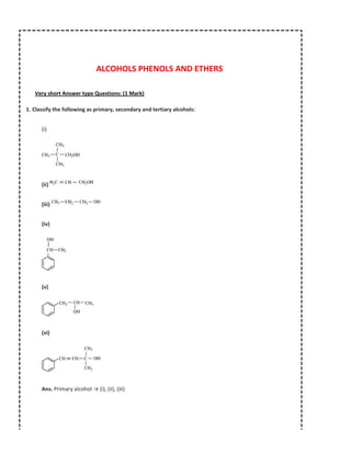 Chemistry class 12 th science, Alcohol phenol and ether | PDF